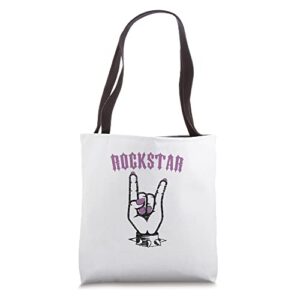 vintage rock on hand rockstar gift tote bag