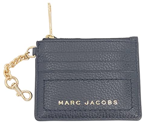 Marc Jacobs S103L01FA21 Pebbled Black Leather With Gold Hardware Women's Small Coin/Card Wallet