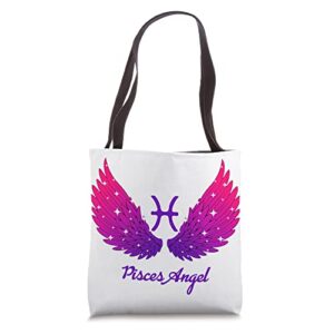 pisces angel zodiac sign with angel wings pisces for women tote bag