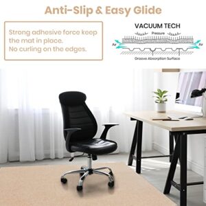 COSYLAND 35.4"x35.4" Office Chair Mat Splicing 9Pcs 11.8" x 11.8" for Hardwood Floor & Tile Floor, Under Desk Chair Mats Large Anti-Slip Floor Protector Rug, Not for Carpet, Khaki