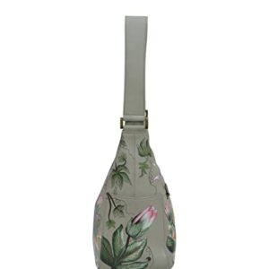 Anuschka Women's Hand Painted Genuine Vegetable Tanned Leather Hobo - Floral Passion