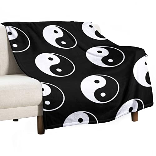 Yin Yang Throw Blanket, Black and White Home Durable Blanket, 80x100cm(30x40in) Blankets for Sofa Couch Autumn Winter Bedroom