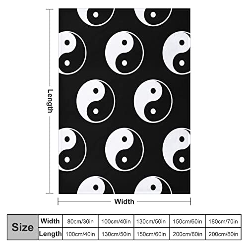 Yin Yang Throw Blanket, Black and White Home Durable Blanket, 80x100cm(30x40in) Blankets for Sofa Couch Autumn Winter Bedroom