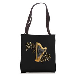 harp player girls harpist women men music harp tote bag