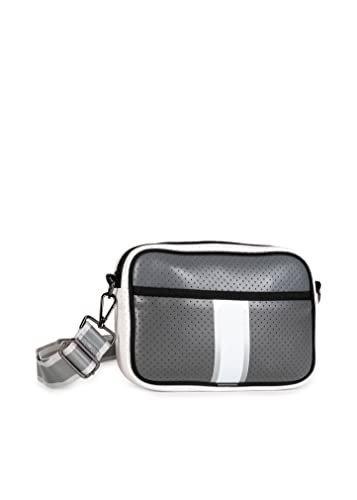 Haute Shore - Drew Femme Crossbody Steel Gray W White & Silver Stripe