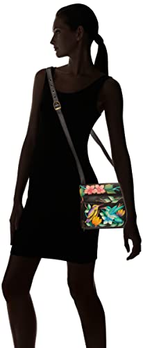 Anna by Anuschka Slim Shoulder Organizer, Birds in Paradise-Black