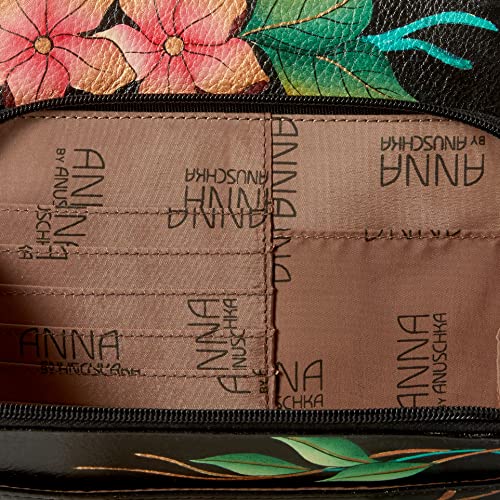 Anna by Anuschka Slim Shoulder Organizer, Birds in Paradise-Black