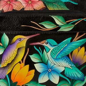 Anna by Anuschka Slim Shoulder Organizer, Birds in Paradise-Black