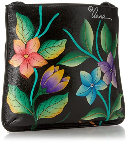 Anna by Anuschka Slim Shoulder Organizer, Birds in Paradise-Black