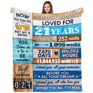 21st birthday gifts for her him throw blanket 21 year old birthday gifts for her him 21st birthday decorations for women girl bestie sister 21st birthday gift ideas flannel fleece blanket 60″x50″