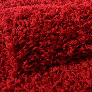 Rugs.com - Über Cozy Solid Shag Collection Rug – 2' x 3' Cherry Red Shag Rug Perfect for Entryways, Kitchens, Breakfast Nooks, Accent Pieces