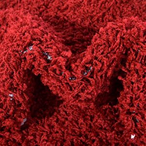 Rugs.com - Über Cozy Solid Shag Collection Rug – 2' x 3' Cherry Red Shag Rug Perfect for Entryways, Kitchens, Breakfast Nooks, Accent Pieces