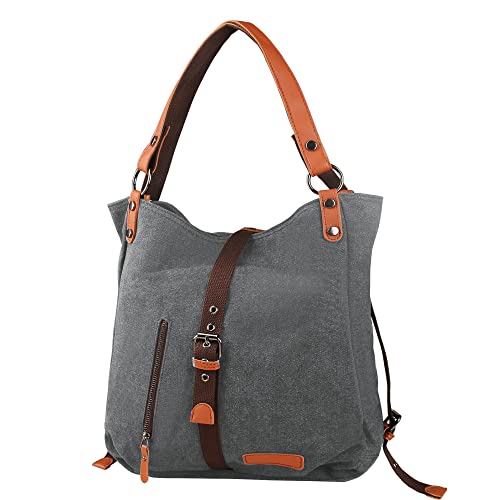 Tote Bag for Women Canvas Shoulder Handbag Casual Hobo Bag Convertible Backpack