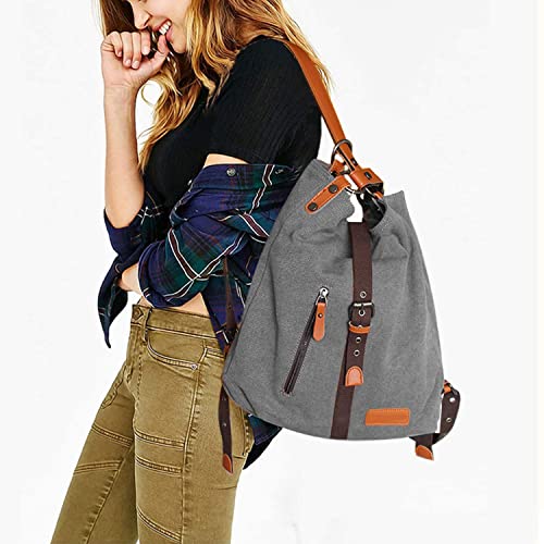 Tote Bag for Women Canvas Shoulder Handbag Casual Hobo Bag Convertible Backpack