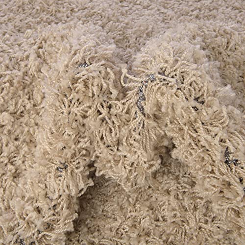 Rugs.com - Über Cozy Solid Shag Collection Rug – 2' x 3' Taupe Shag Rug Perfect for Entryways, Kitchens, Breakfast Nooks, Accent Pieces