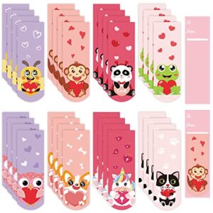 whaline 32pcs valentine magnetic bookmark with backboards cartoon animal magnetic page markers cute page clips for valentine’s day party favors school prizes students teachers reading gift