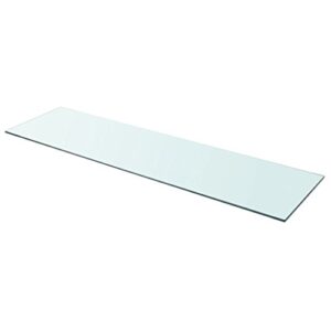 sunshineface glass shelf tempered glass shelf panel, modern display shelf floating shelves for homes, shops, 43.3″x11.8″ (lxw), 0.3″ thick, clear