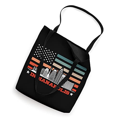 The skyline of Indianapolis with retro nostalgic sunset Tote Bag