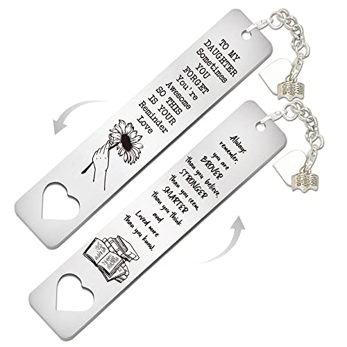 Inspirational Bookmarks for Daughter, Daughter Gifts from Mom, Graduation Gift for Daughter, Bookmark Tassels for Daughter, Book Lover, Bookworm, Book Accessories, Reading Gifts, Book Gifts-WB47