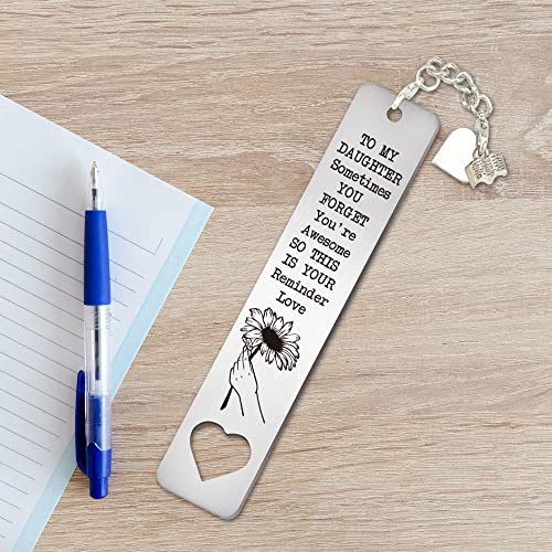 Inspirational Bookmarks for Daughter, Daughter Gifts from Mom, Graduation Gift for Daughter, Bookmark Tassels for Daughter, Book Lover, Bookworm, Book Accessories, Reading Gifts, Book Gifts-WB47