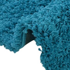 Rugs.com - Über Cozy Solid Shag Collection Rug – 8' x 10' Turquoise Shag Rug Perfect for Living Rooms, Large Dining Rooms, Open Floorplans