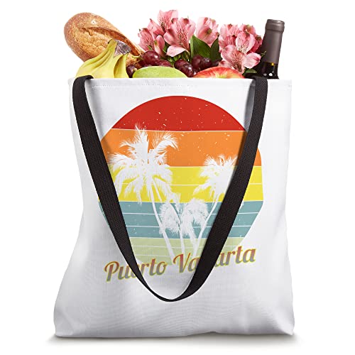 Puerto Vallarta Retro Tropical Palm Trees Vacation Tote Bag