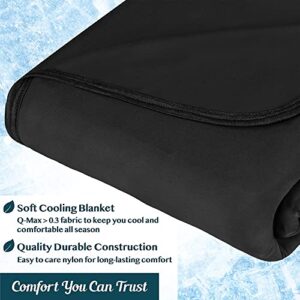 PAVILIA Cooling Blanket Twin Size Bed Lightweight Summer Cooling Throw Blanket for Bed Couch Sofa Nap, Absorbs Body Heat to Keep Cool Cold Effect, Double Sided Cooling Breathable - Black 60x80 Twin