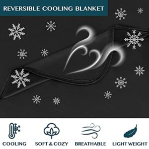 PAVILIA Cooling Blanket Twin Size Bed Lightweight Summer Cooling Throw Blanket for Bed Couch Sofa Nap, Absorbs Body Heat to Keep Cool Cold Effect, Double Sided Cooling Breathable - Black 60x80 Twin