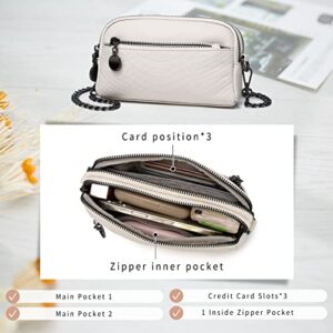 Wesccimo Small Crossbody Clutch Purses For Women White Beige Wristlet Handbag Trendy Chain Leather Snakeskin Print Evening Purse