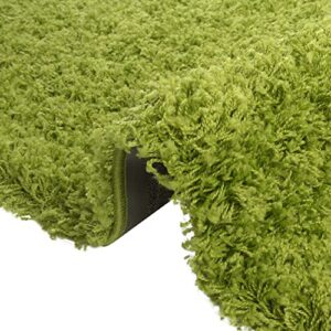 Rugs.com - Über Cozy Solid Shag Collection Rug – 5' x 8' Grass Green Shag Rug Perfect for Bedrooms, Dining Rooms, Living Rooms, 5 x 8 Feet