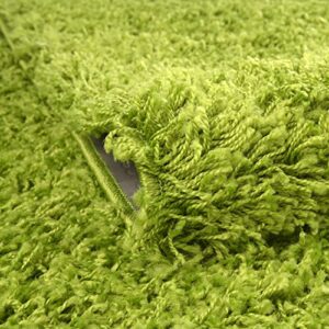 Rugs.com - Über Cozy Solid Shag Collection Rug – 5' x 8' Grass Green Shag Rug Perfect for Bedrooms, Dining Rooms, Living Rooms, 5 x 8 Feet