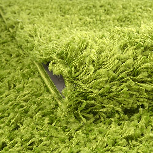 Rugs.com - Über Cozy Solid Shag Collection Rug – 5' x 8' Grass Green Shag Rug Perfect for Bedrooms, Dining Rooms, Living Rooms, 5 x 8 Feet