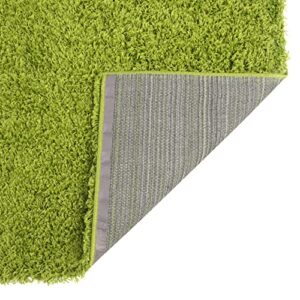 Rugs.com - Über Cozy Solid Shag Collection Rug – 5' x 8' Grass Green Shag Rug Perfect for Bedrooms, Dining Rooms, Living Rooms, 5 x 8 Feet