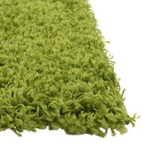 Rugs.com - Über Cozy Solid Shag Collection Rug – 5' x 8' Grass Green Shag Rug Perfect for Bedrooms, Dining Rooms, Living Rooms, 5 x 8 Feet