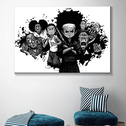 FFFIYY The Boondocks Black Cartoon Poster Decorative Painting Canvas Wall Art Living Room Posters Bedroom Painting 16x24inch(40x60cm)