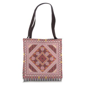 palestinian tatreez (print) chickpeas and raisins tatreez tote bag