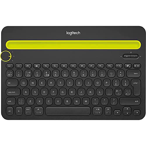 Logitech Bluetooth Multi-Device Keyboard K480 for Computers. Tablets and Smartphones. Black, Compact, Dial and Switch, Spill-Resistant Keyboard - 920-006342 (Renewed)