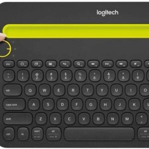 Logitech Bluetooth Multi-Device Keyboard K480 for Computers. Tablets and Smartphones. Black, Compact, Dial and Switch, Spill-Resistant Keyboard - 920-006342 (Renewed)