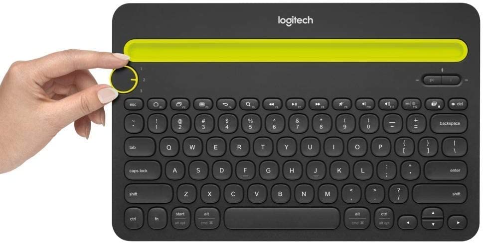 Logitech Bluetooth Multi-Device Keyboard K480 for Computers. Tablets and Smartphones. Black, Compact, Dial and Switch, Spill-Resistant Keyboard - 920-006342 (Renewed)