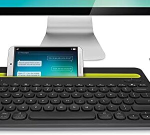 Logitech Bluetooth Multi-Device Keyboard K480 for Computers. Tablets and Smartphones. Black, Compact, Dial and Switch, Spill-Resistant Keyboard - 920-006342 (Renewed)