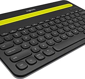 Logitech Bluetooth Multi-Device Keyboard K480 for Computers. Tablets and Smartphones. Black, Compact, Dial and Switch, Spill-Resistant Keyboard - 920-006342 (Renewed)