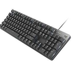 Logitech K845 Mechanical Illuminated Keyboard,Mechanical Switches, Strong Adjustable Tilt Legs, Full Size, Aluminum Top Case, 104 Keys, USB Corded, Windows (TTC Blue Switches)