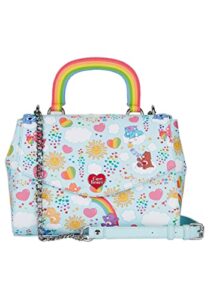 loungefly care bears aop rainbow handle crossbody care bears one size