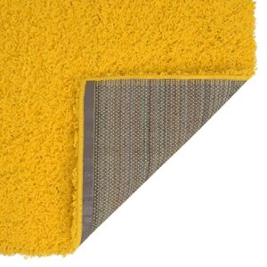 Rugs.com - Über Cozy Solid Shag Collection Rug – 8' x 10' Tuscan Sun Yellow Shag Rug Perfect for Living Rooms, Large Dining Rooms, Open Floorplans