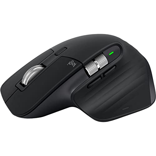 Logitech MX Master 3S - Wireless Performance Mouse with Ultra-Fast Scrolling, Ergo, 8K DPI, Track on Glass, Quiet Clicks, USB-C, Bluetooth, Windows, Linux, Chrome (Black)