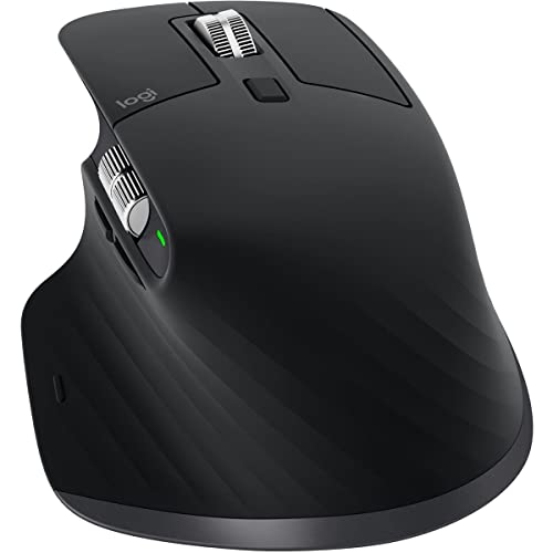 Logitech MX Master 3S - Wireless Performance Mouse with Ultra-Fast Scrolling, Ergo, 8K DPI, Track on Glass, Quiet Clicks, USB-C, Bluetooth, Windows, Linux, Chrome (Black)