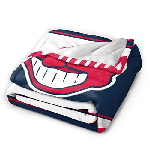 Team Promark Cleveland Indians Blanket Super Soft Throw Blanket Cozy Warm Fluffy Blankets Fits Sofa Chairs Bed All Seasons 60''X50'', 120