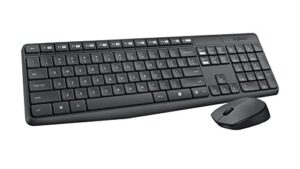 logitech mk235 wireless keyboard and mouse combo for windows, 2.4 ghz wireless unifying usb receiver, 15 fn keys, long battery life, compatible with pc, laptop