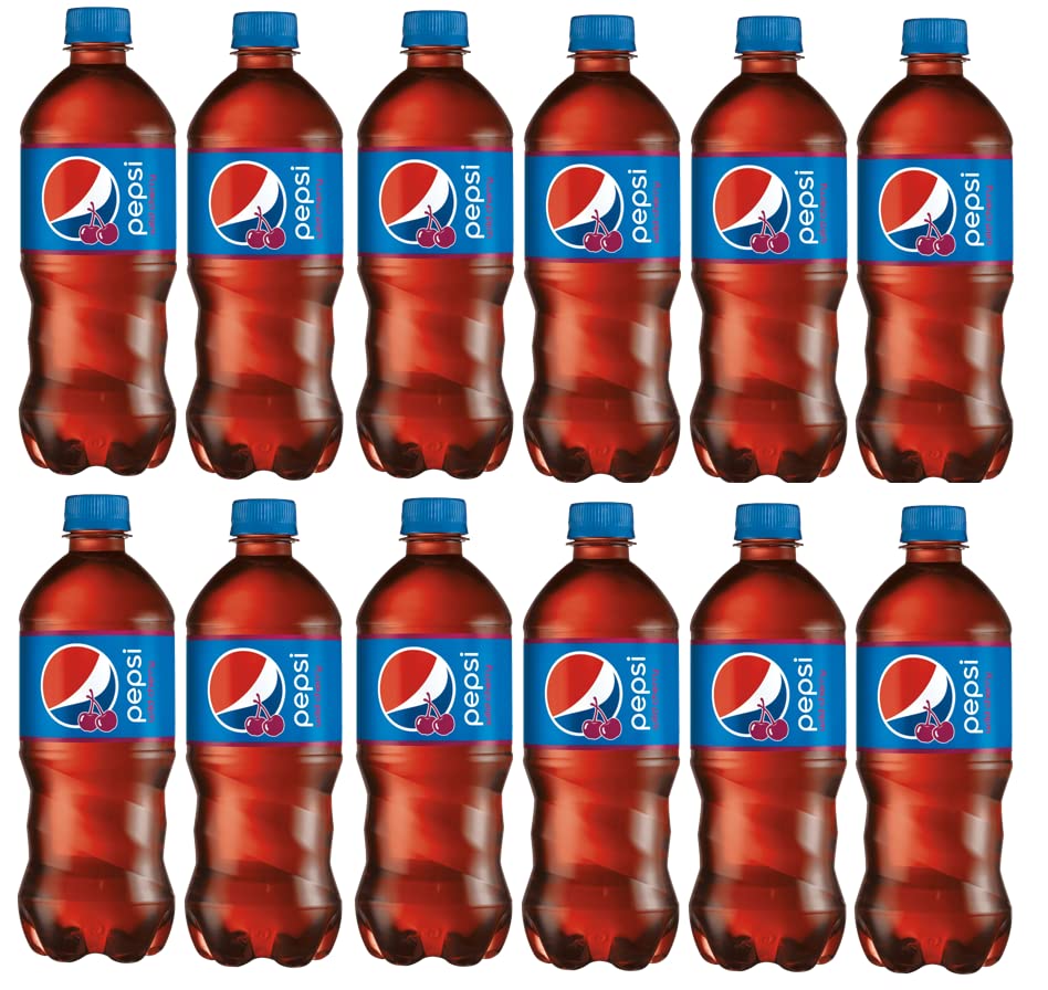 Wild Cherry Pepsi 20 oz Soda Bottles (Pack of 12, Total of 200 FL OZ)