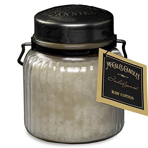 McCall's Candles | Raw Cotton| Highly Scented & Long Lasting | Ribbed Indulgence Jar | Hand Crafted Metal Lid with Strap and Handle| Premium Wax & Fragrance | Made in The USA | 18 oz